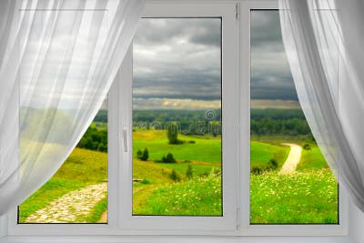 A Beautiful View from the Window Stock Photo - Image of inside, nature ...