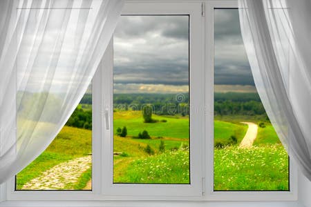 A Beautiful View from the Window Stock Photo - Image of inside, nature ...