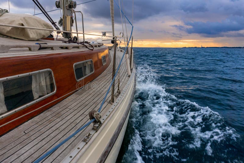 Beautiful View from the Yacht Front Sailing in the Sea. Stock Photo ...