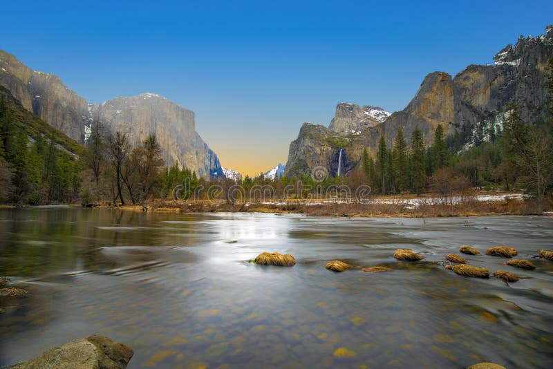 El Capitan and Merced River Cedar Stock Image - Image of black ...