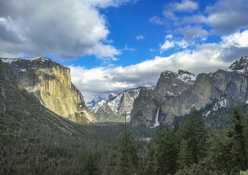 Beautiful View in Yosemite Valley with Half Dome and El Capitan from ...