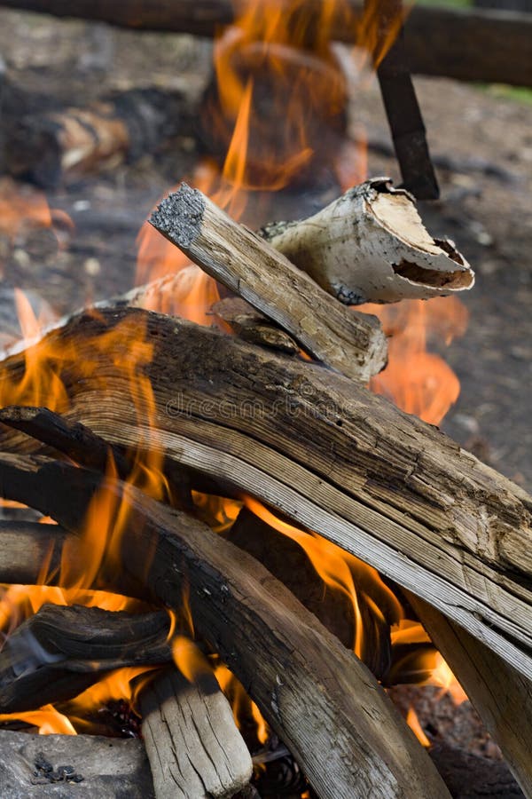 Fire Burning Bright Flame on a Dark Background Stock Image - Image of ...