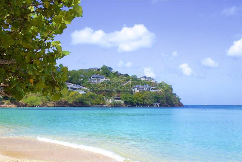 Views and Beaches of Grenada, Caribbean Stock Photo - Image of houses ...