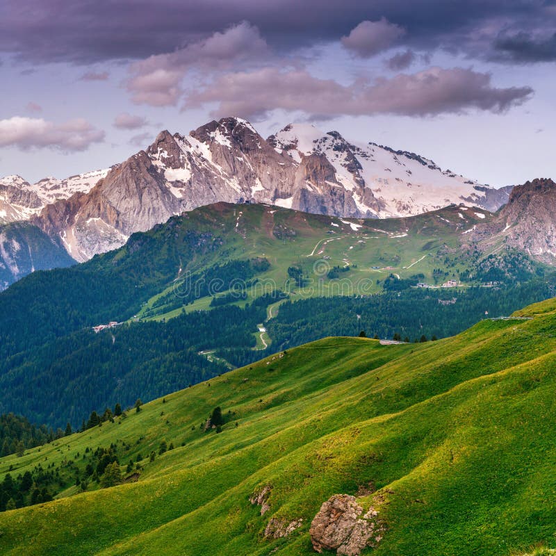 Wonderful Scene of the Snow Rocky Mountains. Picturesque Morning Above ...