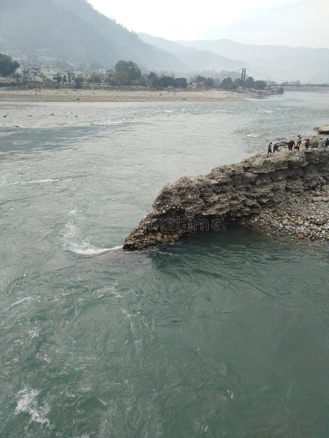 Beautiful Views of the River and Large Rocks Stock Image - Image of ...