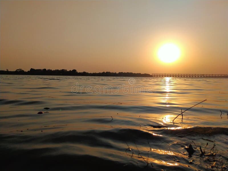 Tapi River stock image. Image of sunrise, sunset, river - 215189377