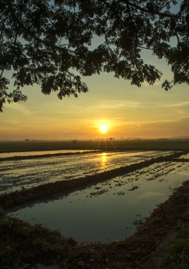 View Of Sunrise And Clouds In The Sky By The River Stock Image - Image ...