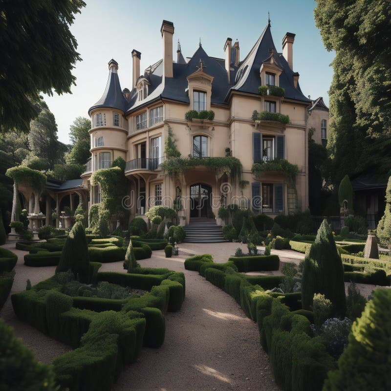 Beautiful Villa in the Garden. Generative Ai Editorial Stock Image ...