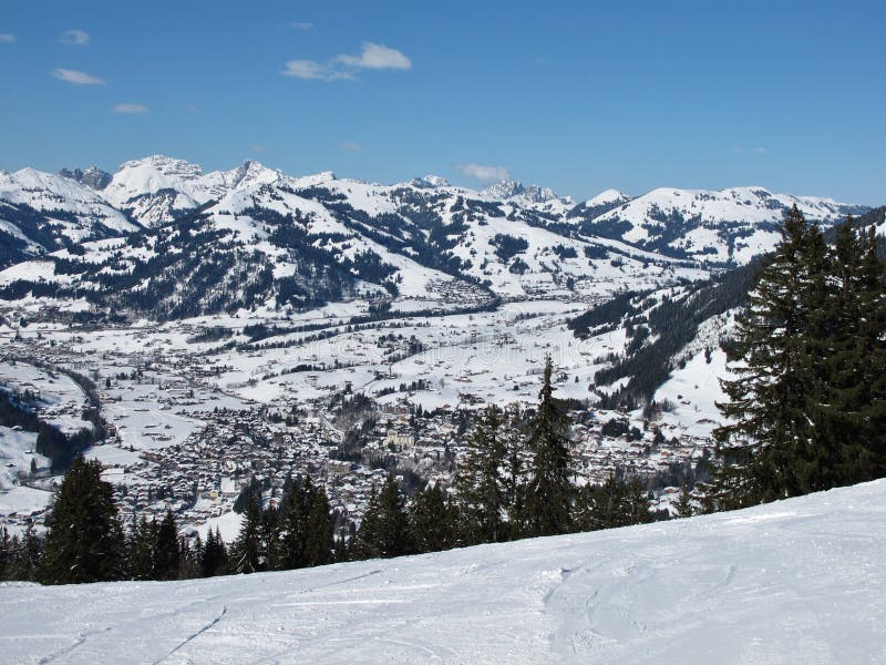 Beautiful village Gstaad stock photo. Image of range - 29473456