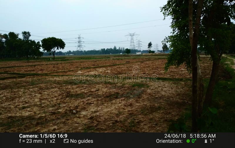 Beautiful Village Morning Crop Field Stock Photo - Image of field, crop ...