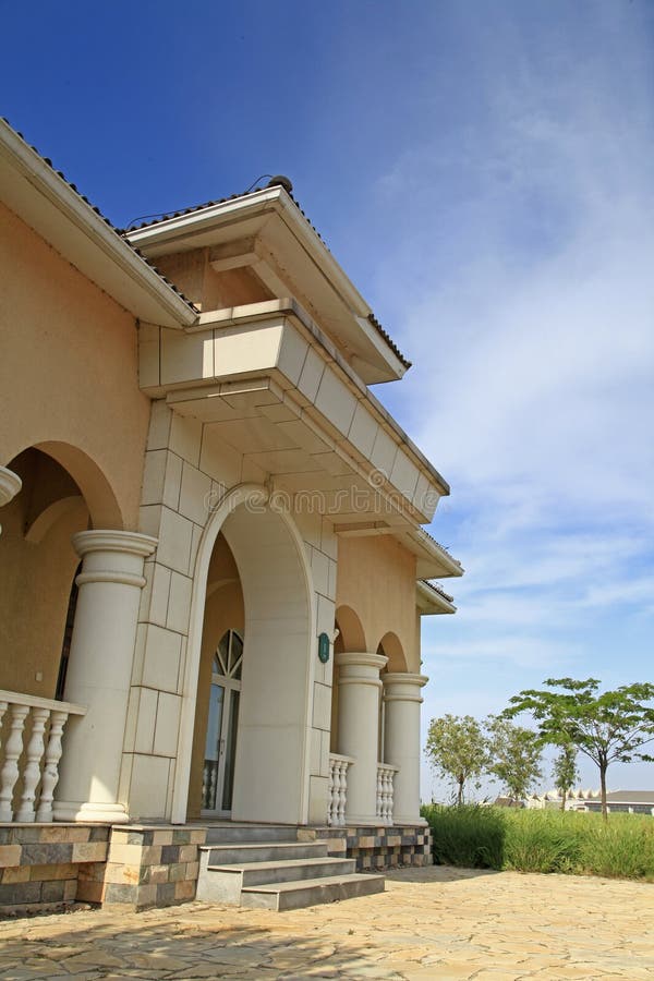 The beautiful villas stock illustration. Illustration of view - 389711221