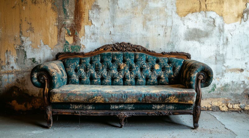 A Beautiful Vintage Couch Positioned in a Nostalgic and Classic Setting ...
