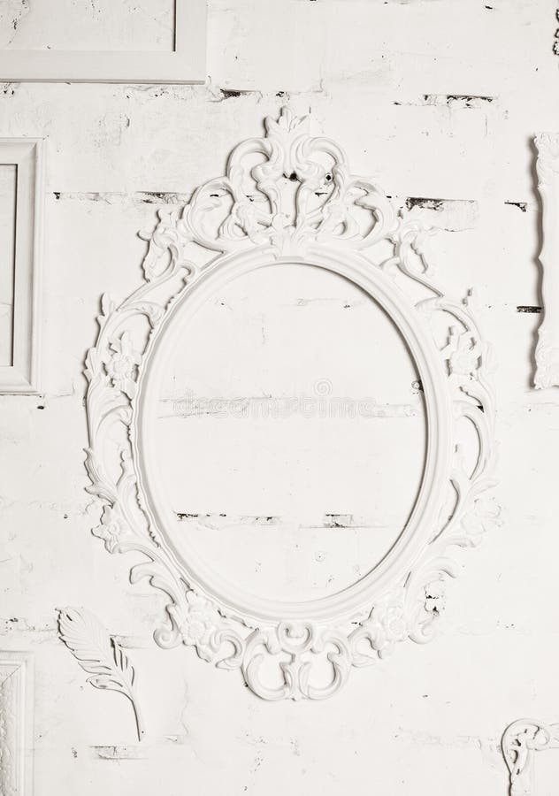 Beautiful Vintage Frame on the Wall for Picture Stock Image - Image of ...