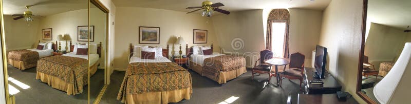 Beautiful Vintage Hotel Room Interior - Panoramic View Editorial ...