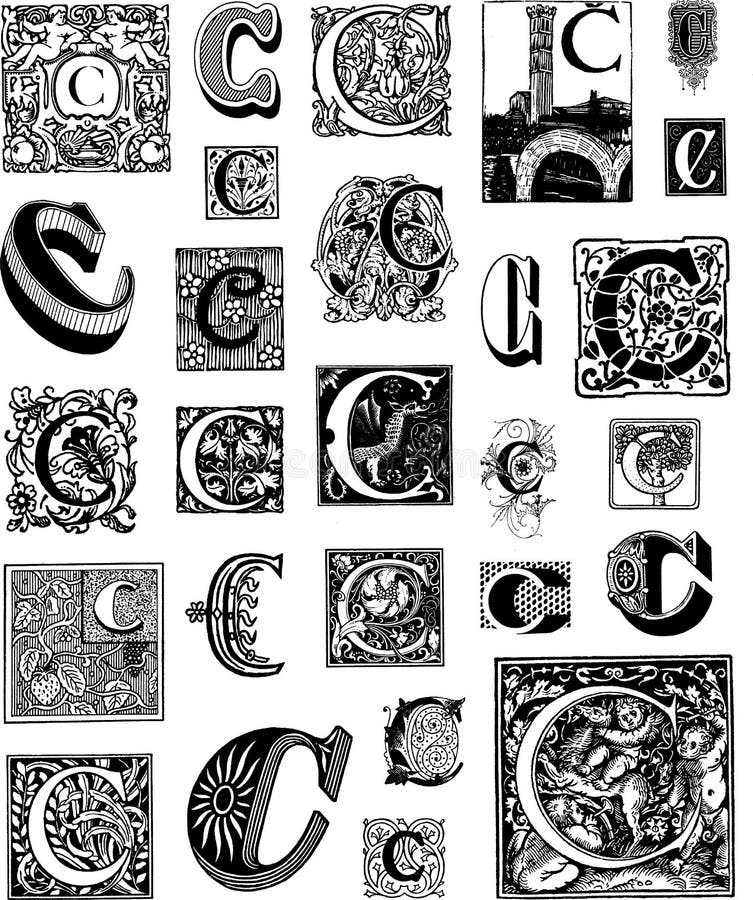 Fancy Initial Alphabet stock vector. Illustration of decoration - 23316680