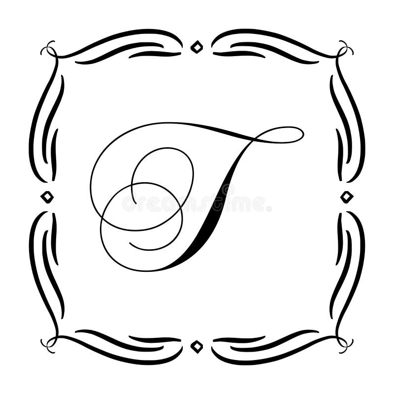 Beautiful Vintage Monogram Frame. Vector Ornate Calligraphic Design ...