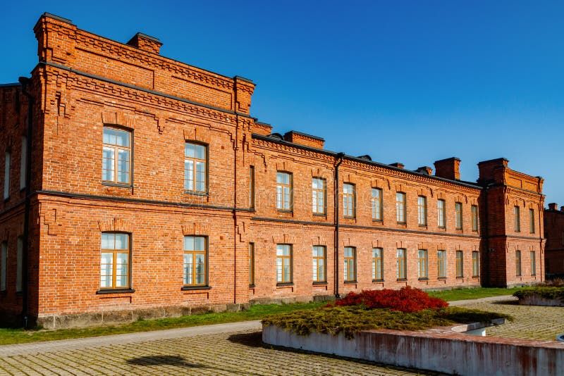Beautiful Vintage Red Brick Building at Sunny Day Stock Photo - Image ...