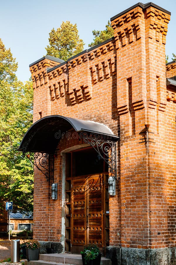 Beautiful Vintage Red Brick Building at Sunny Day Stock Image - Image ...