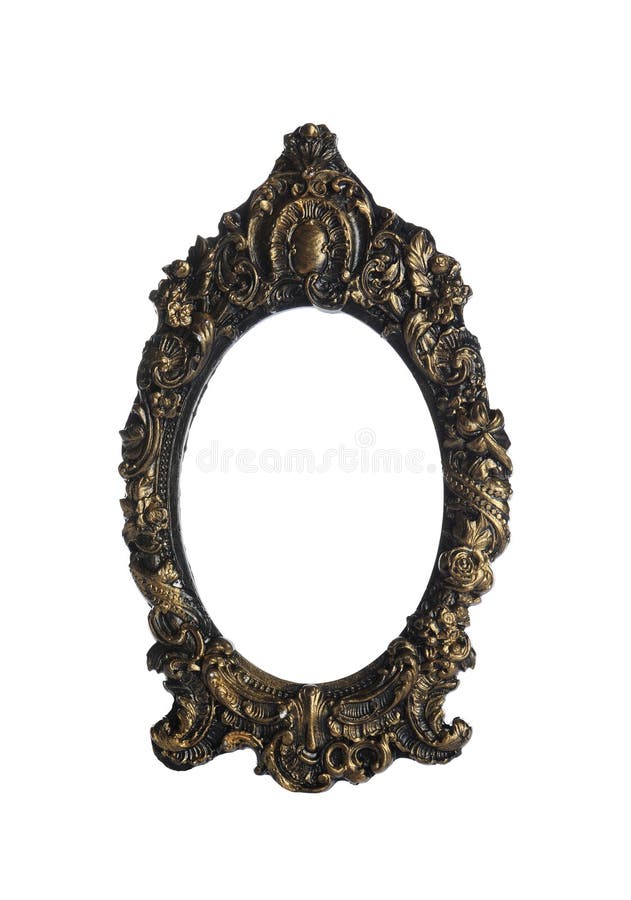 Beautiful Vintage Round Frame on White Stock Image - Image of design ...