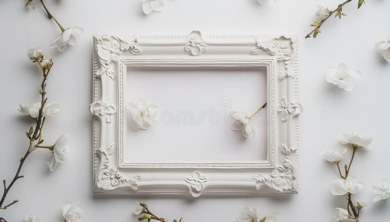 Beautiful Vintage Square Frame Isolated on White Stock Photo - Image of ...
