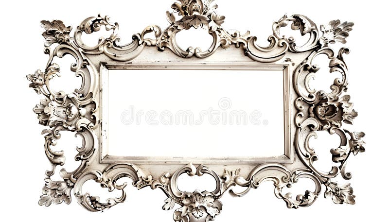 Beautiful Vintage Square Frame Isolated on White Stock Photo - Image of ...