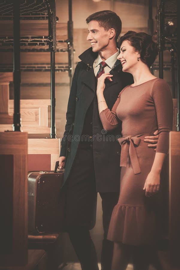 Beautiful Vintage Style Couple Stock Image - Image of passenger ...