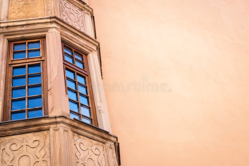 Beautiful Vintage Windows with Sky Reflection. Skin Color, Copy Space ...