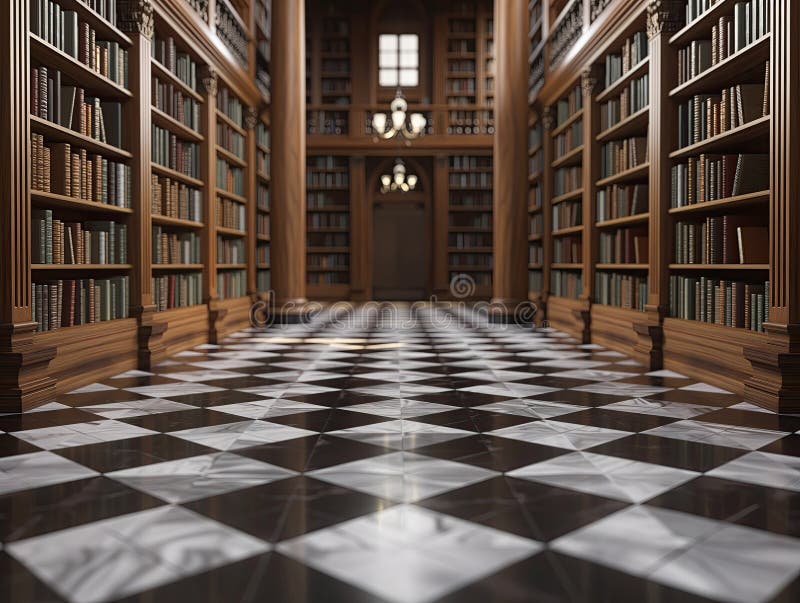 Beautiful Vintage Wooden Library Interior Stock Image - Image of wood ...