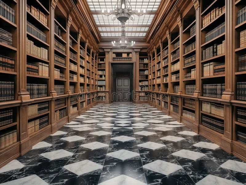 Beautiful Vintage Wooden Library Interior Stock Photo - Image of ...