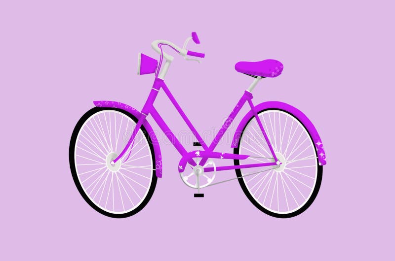 Beautiful Violet Bicycle for Riding and Exercise Stock Illustration ...