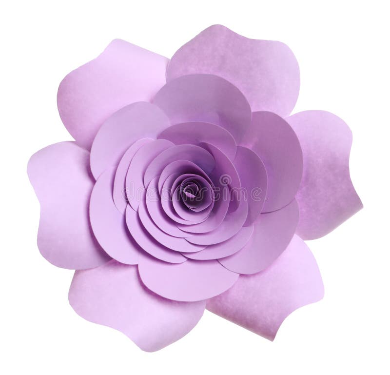 Beautiful Violet Flower Made of Paper Isolated on White Stock Photo ...