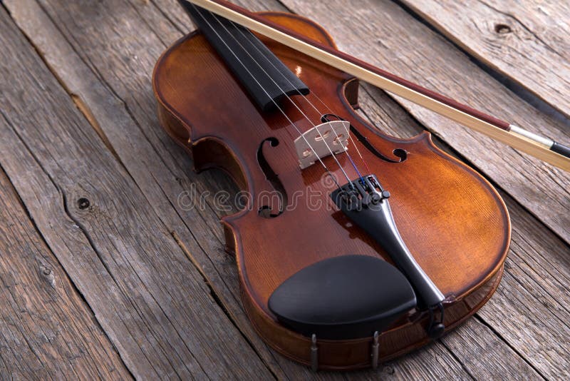 Classical Violin on Wooden Table Stock Photo - Image of antique, viola ...