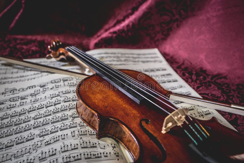 Beautiful Closeup Shot of a Classic Violin, with Its Wooden Body and ...
