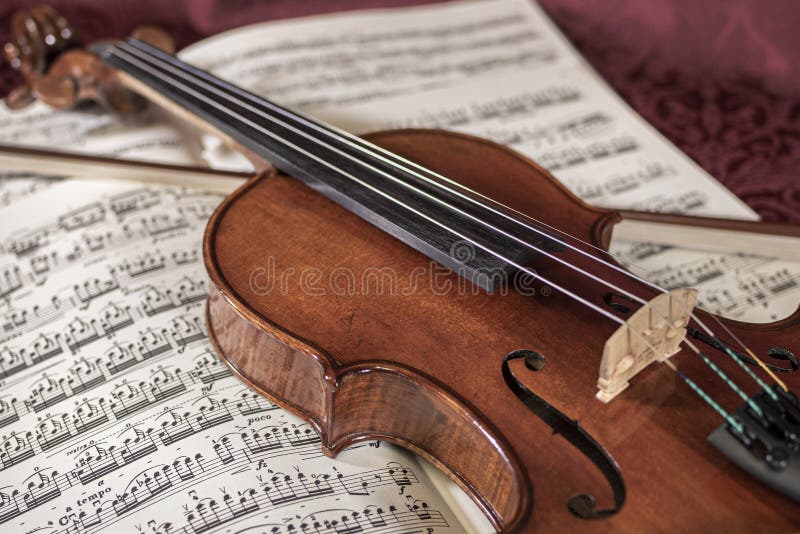 Beautiful Closeup Shot of a Classic Violin, with Its Wooden Body and ...