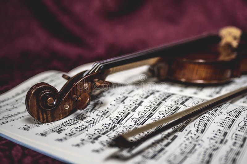 Beautiful Closeup Shot of a Classic Violin, with Its Wooden Body and ...