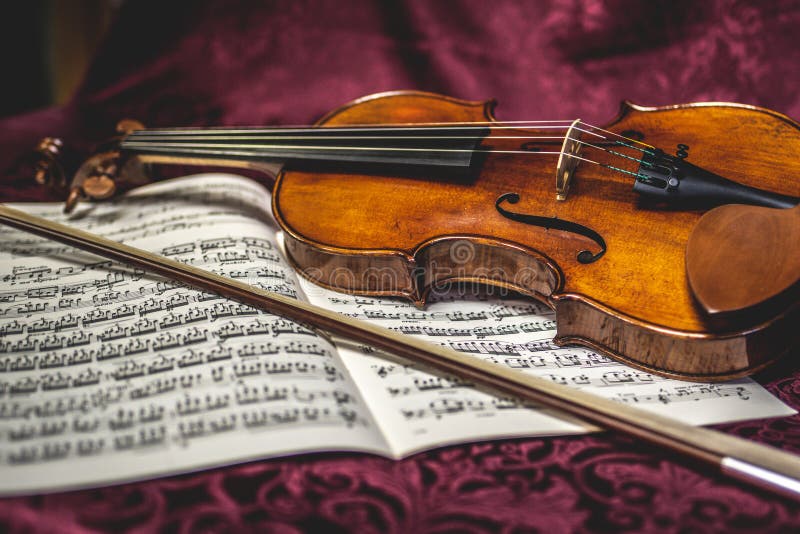 Beautiful Closeup Shot of a Classic Violin, with Its Wooden Body and ...