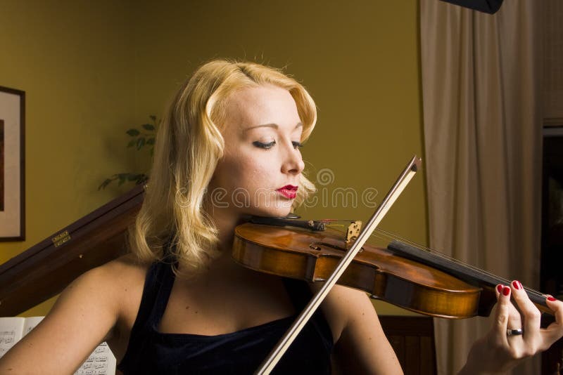 Beautiful Violinist stock photo. Image of eyes, face, blue - 8131832