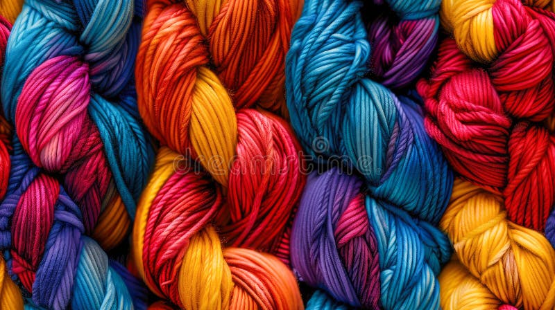 Beautiful Vivid Background Made of Braided Yarn Strings in Various ...