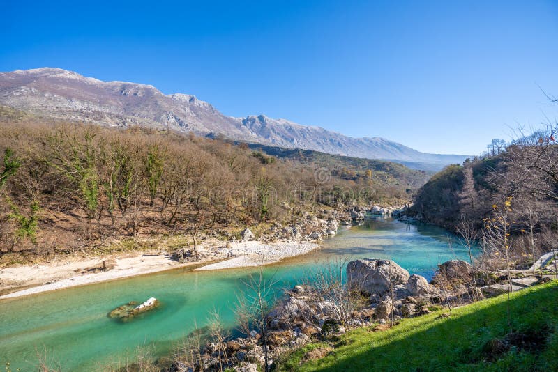 Beautiful Vjosa River in Permet District, Albania. Stock Image - Image ...