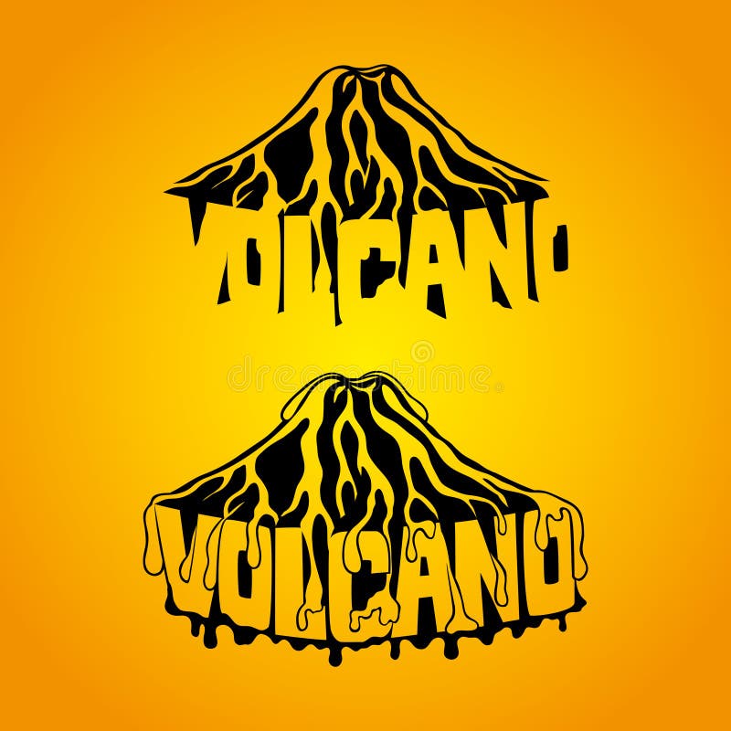 Beautiful volcano sign. stock vector. Illustration of background - 98087013