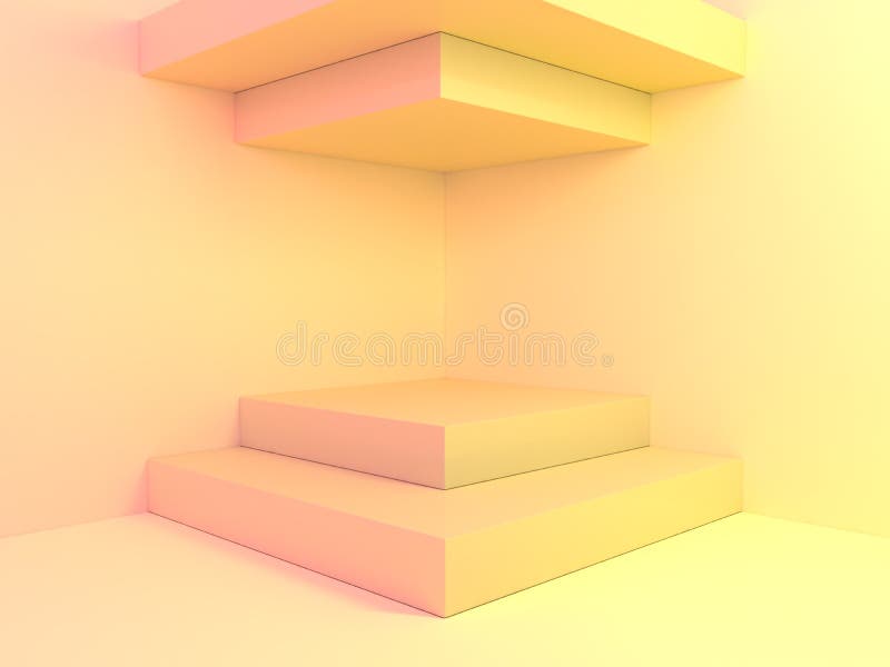 Beautiful Wall and Empty Podium. 3D Stock Illustration - Illustration ...