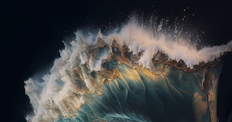 Beautiful Wallpaper with Big Wave on Ocean Stock Illustration ...