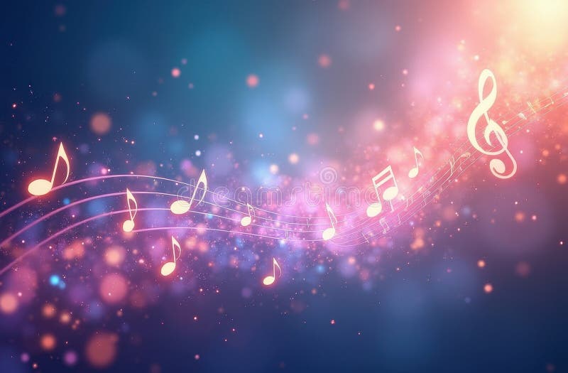 A Beautiful Wallpaper with Music Notes at 22-10-2024 Stock Illustration ...