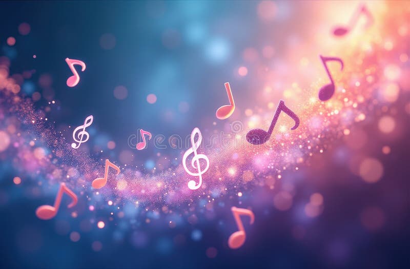 A Beautiful Wallpaper with Music Notes at 22-10-2024 Stock Illustration ...