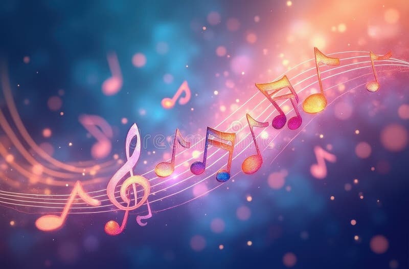 A Beautiful Wallpaper with Music Notes at 22-10-2024 Stock Illustration ...