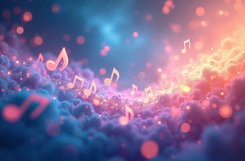 A Beautiful Wallpaper with Music Notes at 22-10-2024 Stock Illustration ...