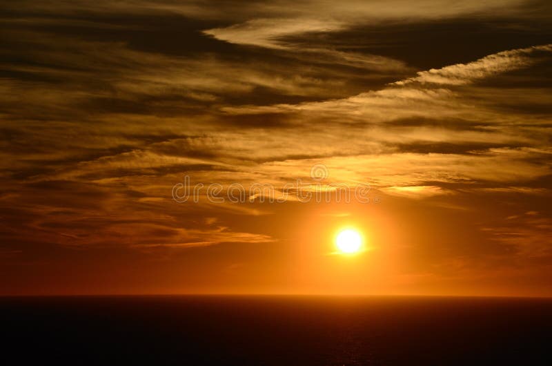 Beautiful Warm Sunset at Sea Stock Photo - Image of night, daylight ...