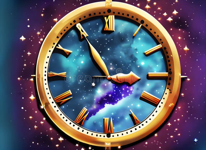 Beautiful a Watch Clock of Galaxy of Star and Digital Art, Generative ...