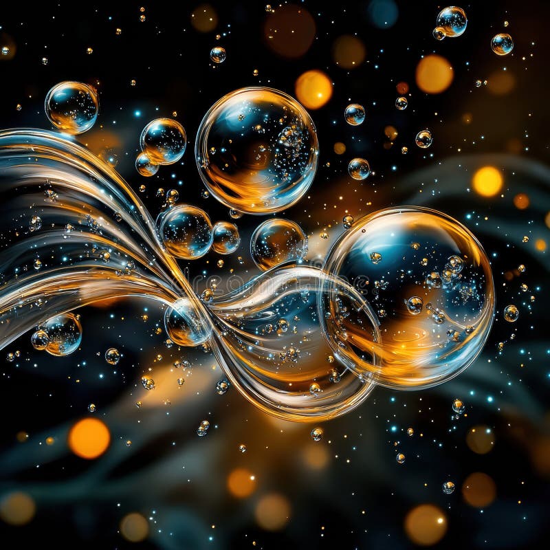 Beautiful Water Bubbles Background with Contrast of Black for Stunning ...