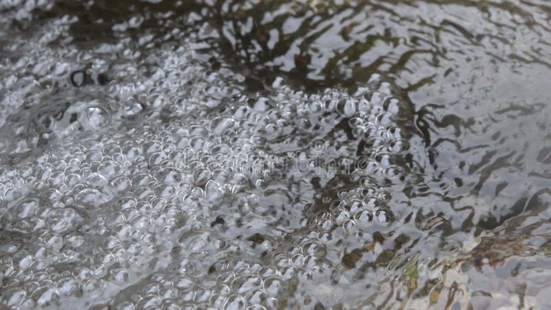Beautiful Water Bubbles in Natural Spring Water. Close Up Stock Footage ...